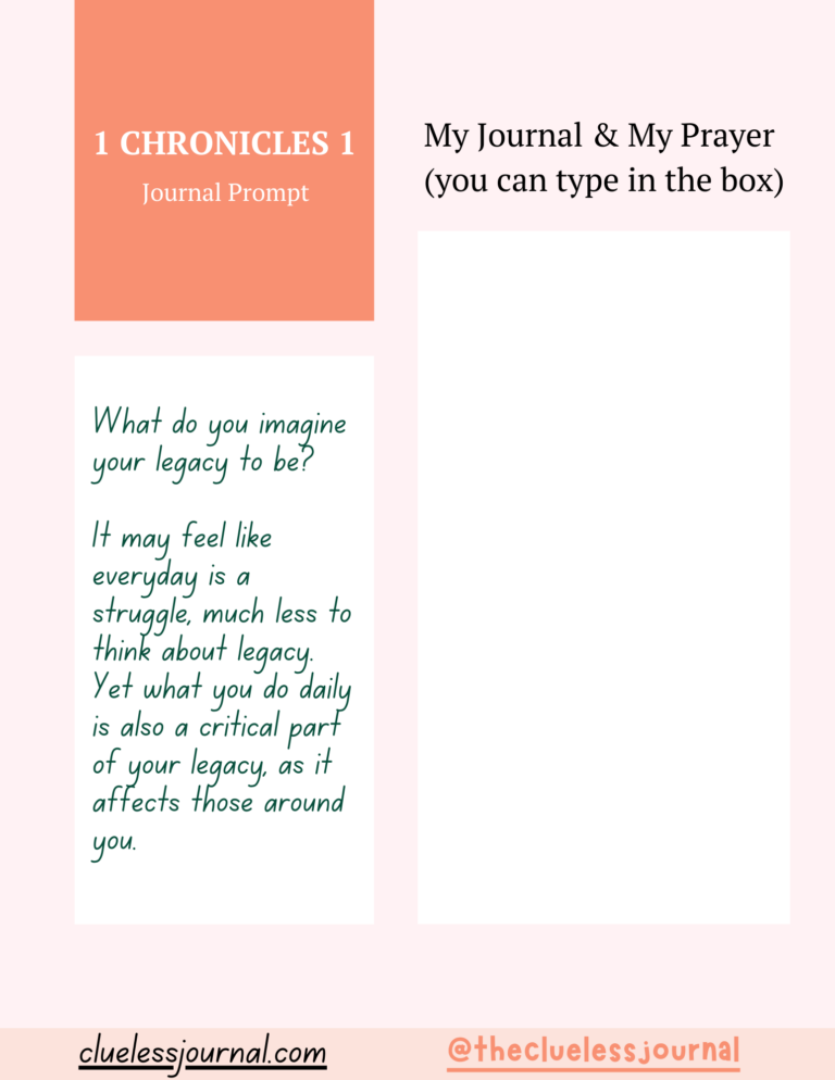 1 Chronicles Bible Journal Workbook - Clueless Journal - Bible ...